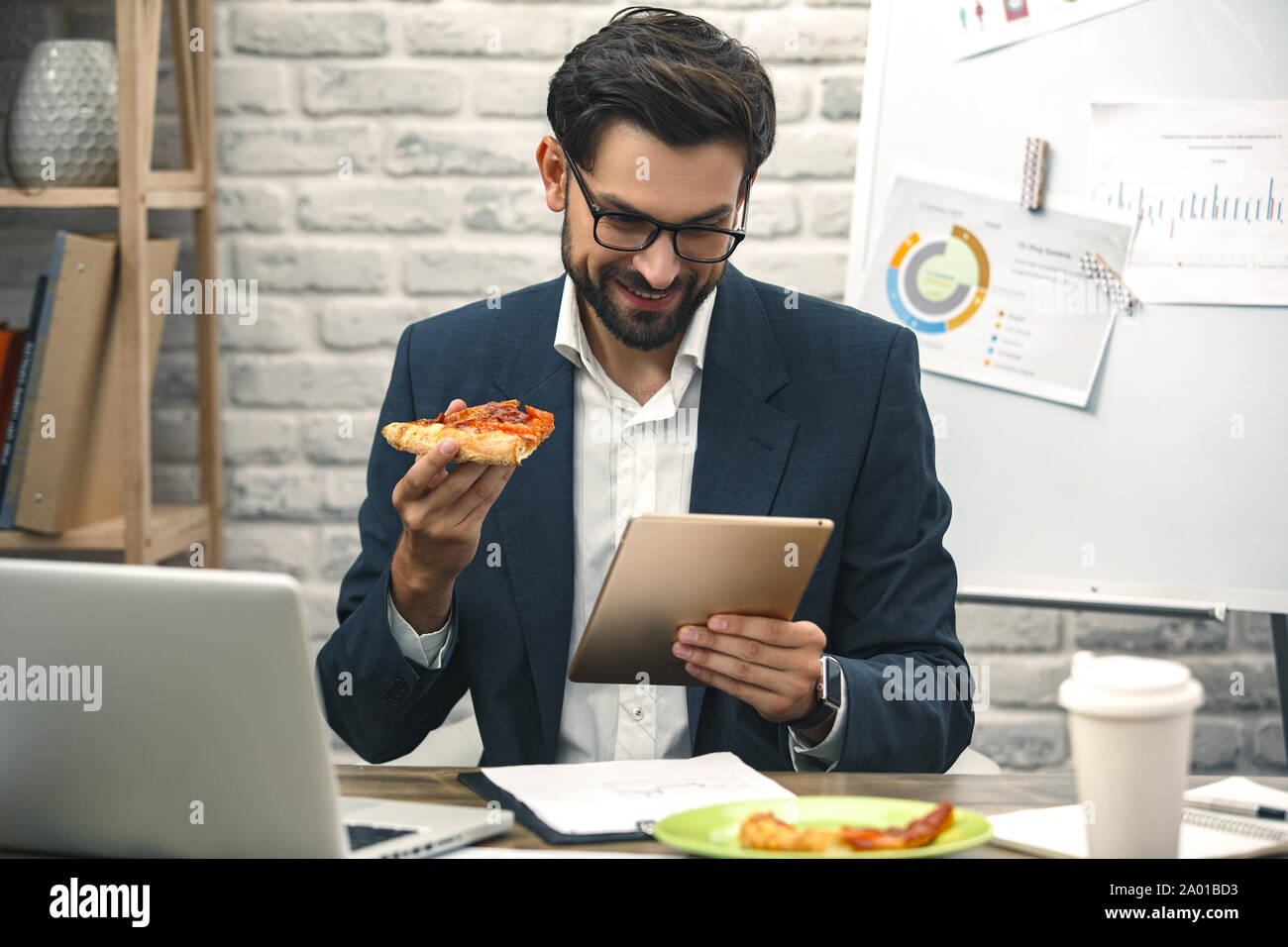Business man middle aged working in the office Stock Photo - Alamy
