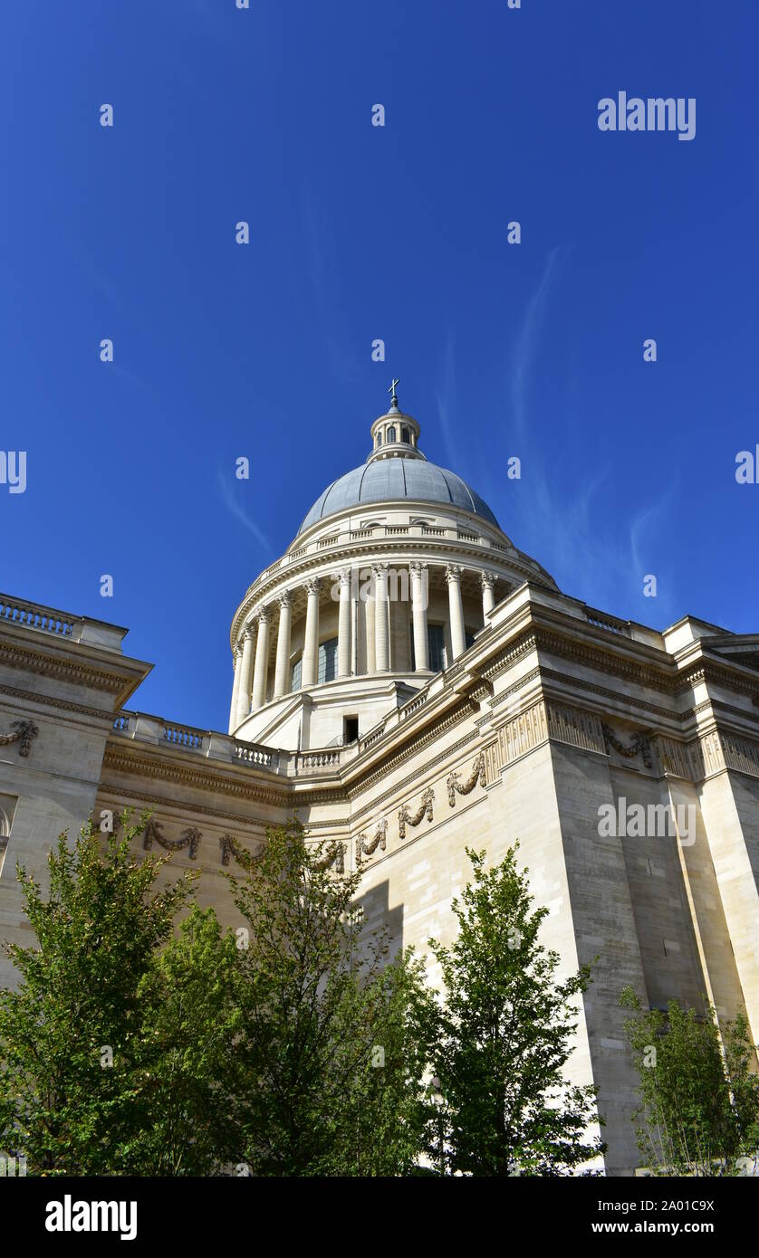 The Pantheon with blue sky. Paris, France Stock Photo - Alamy