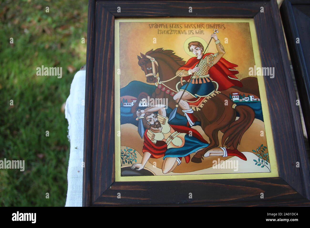 St george and the mother of the lord with a hi-res stock photography ...