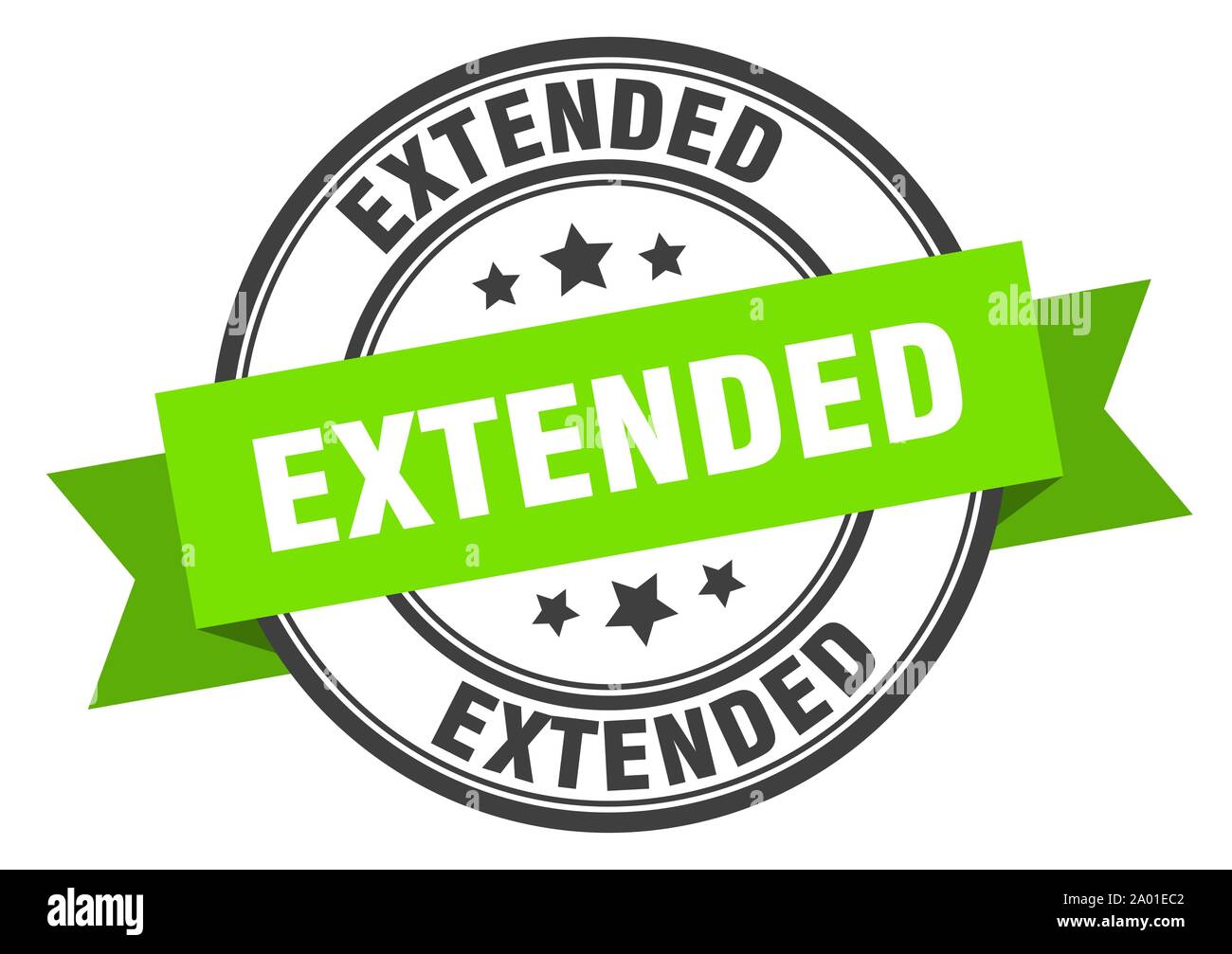 extended label. extended green band sign. extended Stock Vector Image ...