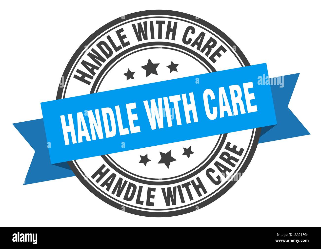 handle with care label. handle with care blue band sign. handle with ...