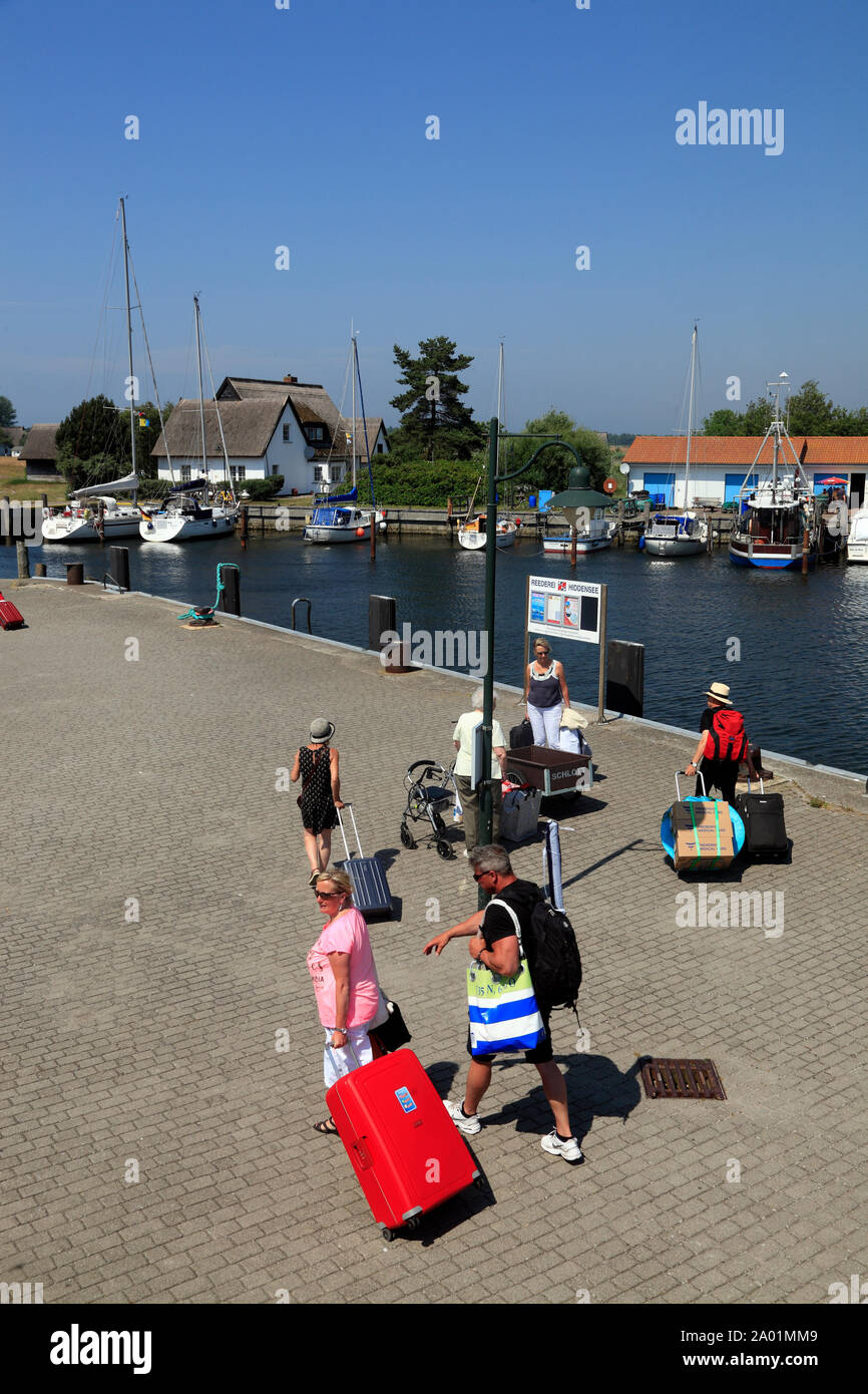 Neuendorf harbor, Hiddensee island, Baltic Sea, Mecklenburg Western ...