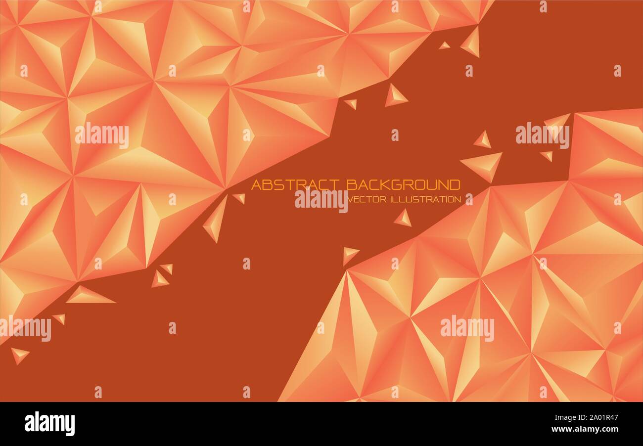 Abstract orange tone triangle 3D design modern futuristic background ...