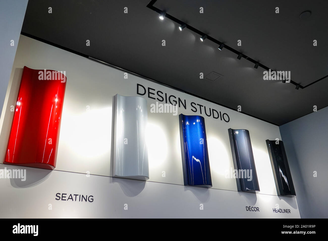 Seattle,WA/USA-9/15/29: A Tesla Car design studio showing the available ...