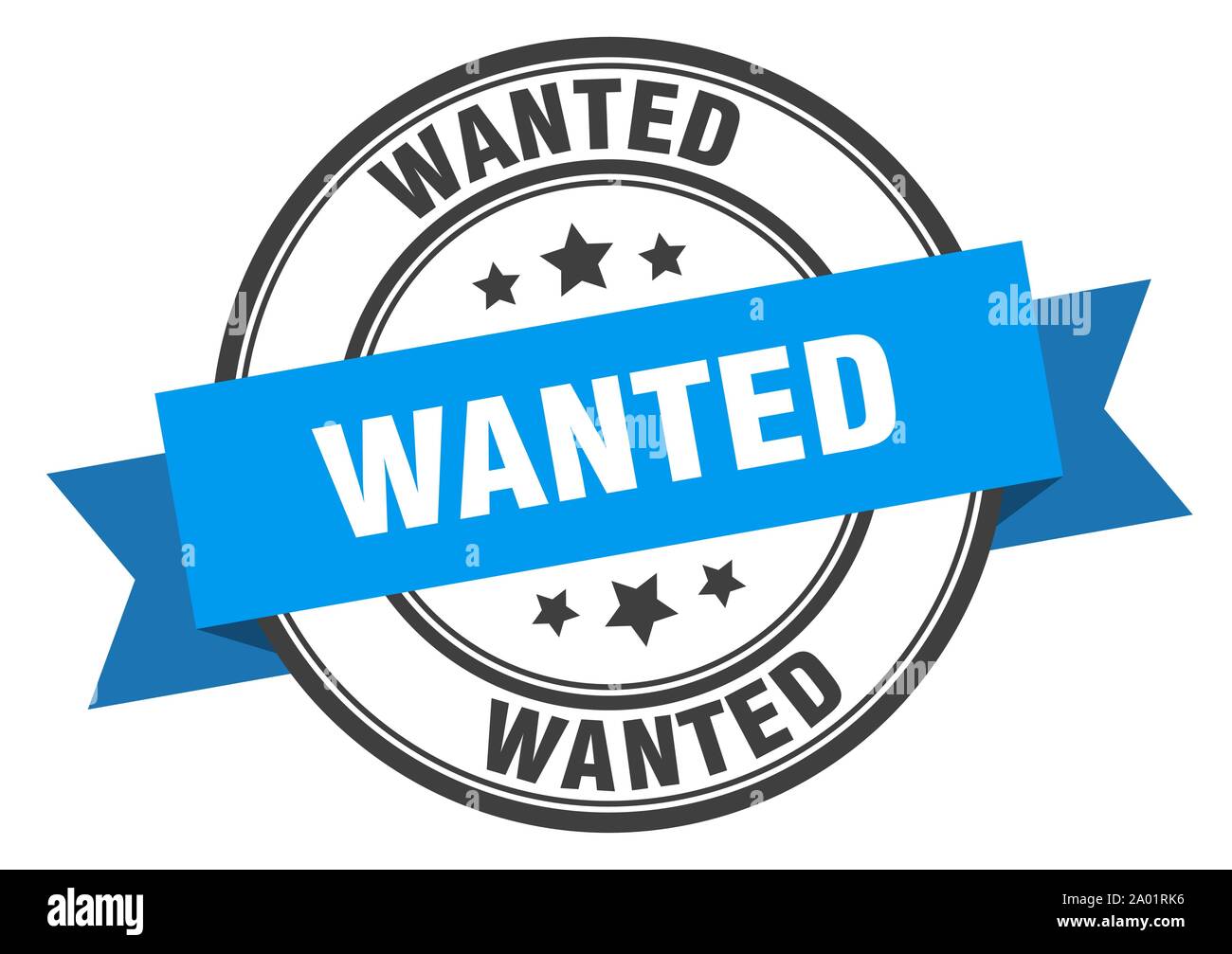 wanted label. wanted blue band sign. wanted Stock Vector Image & Art ...