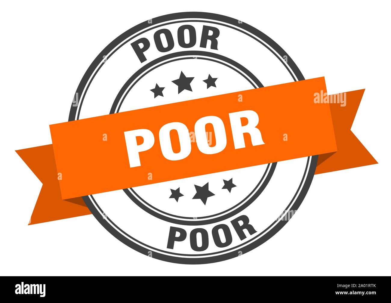 poor label. poor orange band sign. poor Stock Vector Image & Art - Alamy