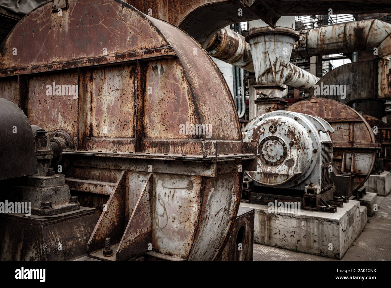 Old factories, abandoned machinery and equipment are rusty Stock Photo ...