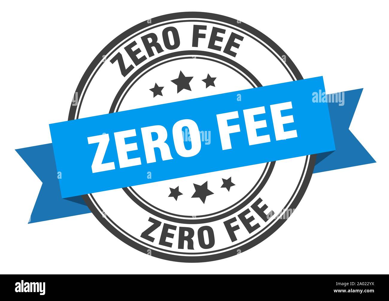 zero fee label. zero fee blue band sign. zero fee Stock Vector Image ...