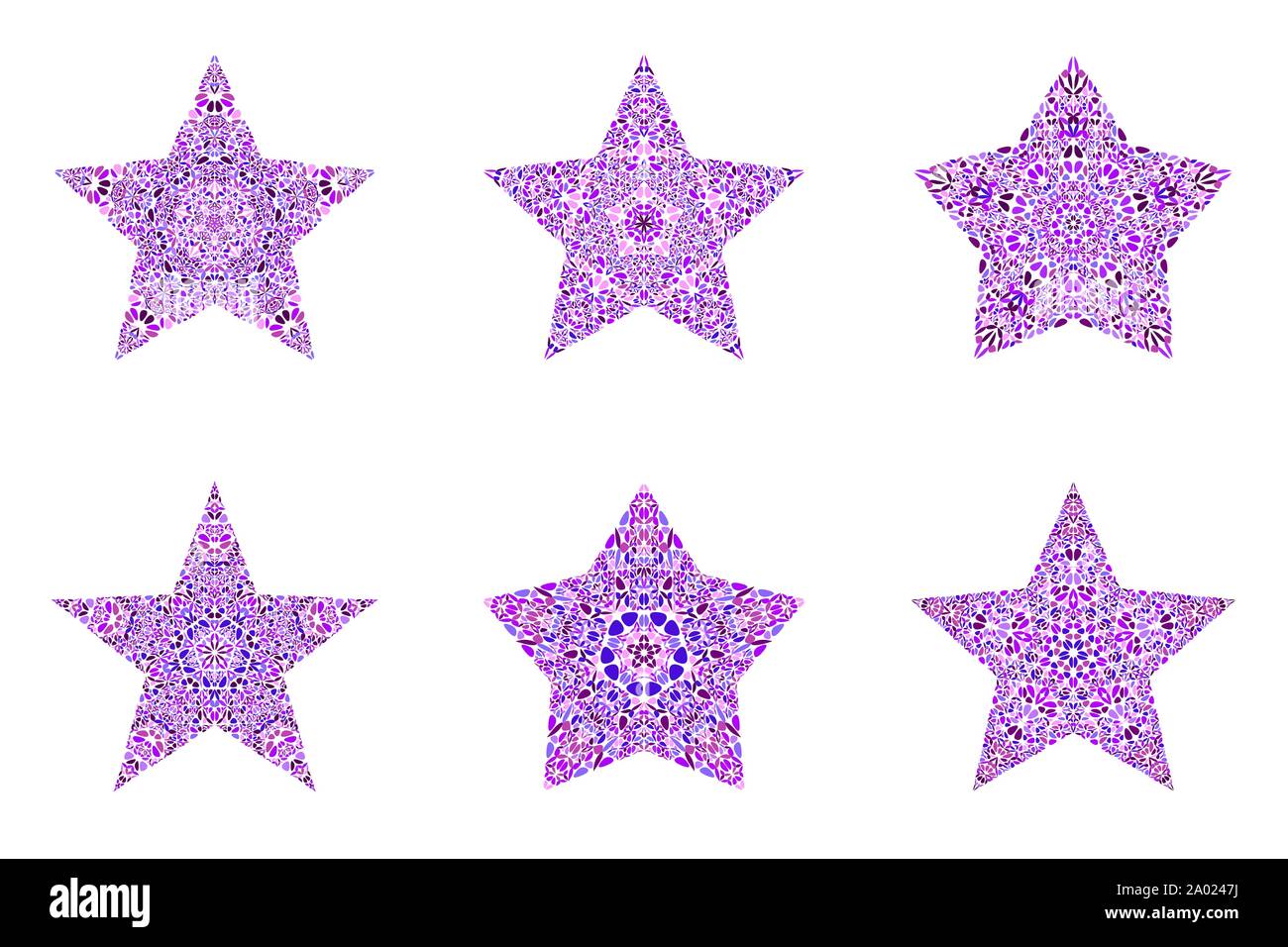 Abstract isolated floral star polygon set - geometrical ornamental ...