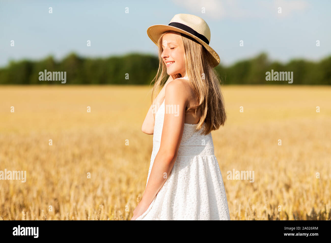 Rear view preteen girl in hi-res stock photography and images - Alamy