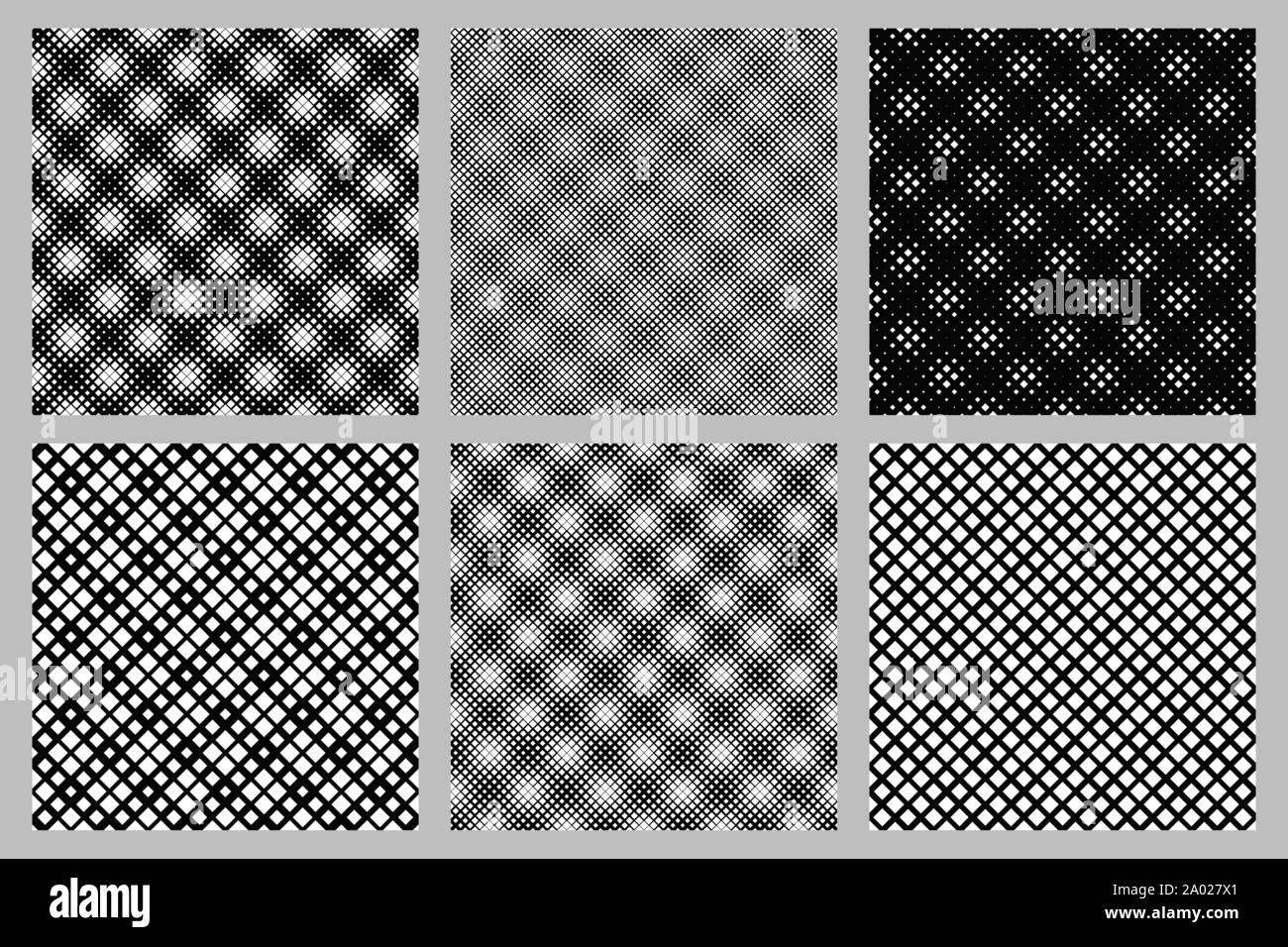 Seamless Geometrical Diagonal Square Pattern Background Design Set Abstract Vector Graphic