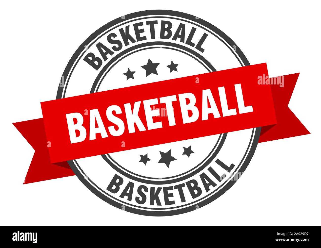 basketball label. basketball red band sign. basketball Stock Vector ...
