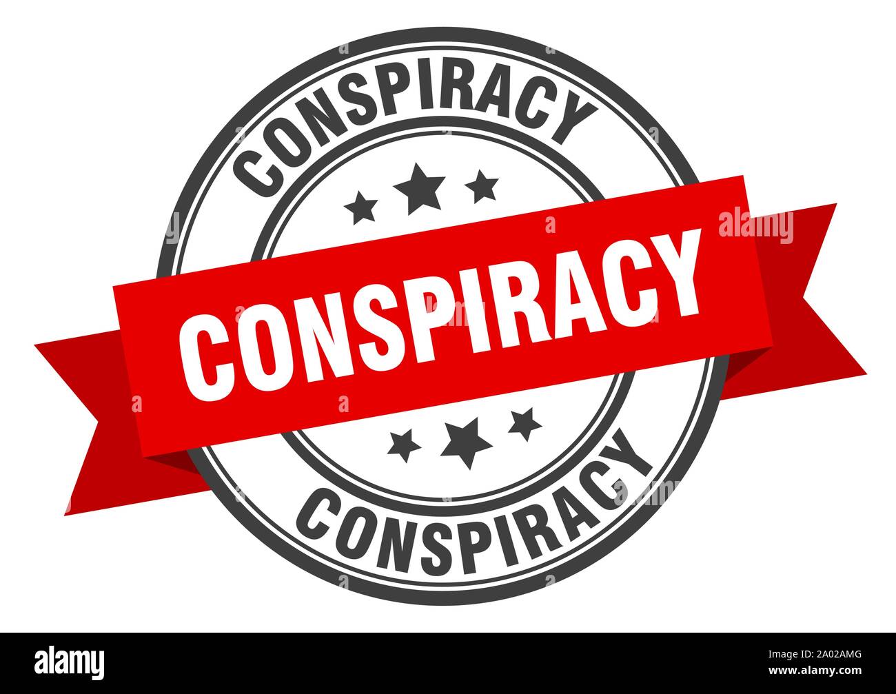 conspiracy label. conspiracy red band sign. conspiracy Stock Vector ...