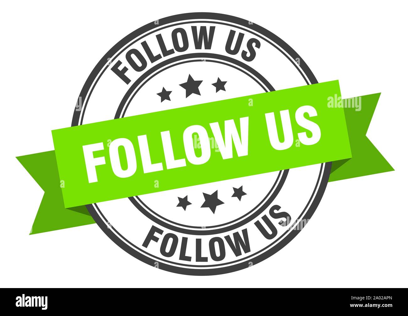 follow us label. follow us green band sign. follow us Stock Vector ...