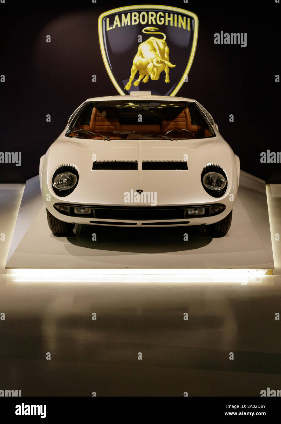 Modena / Italy - February 10 2018: Lamborghini miura on display in the ...