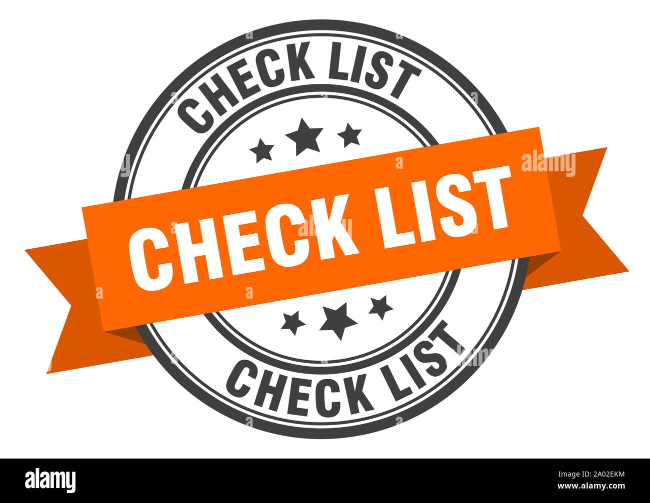 check list label. check list orange band sign. check list Stock Vector ...