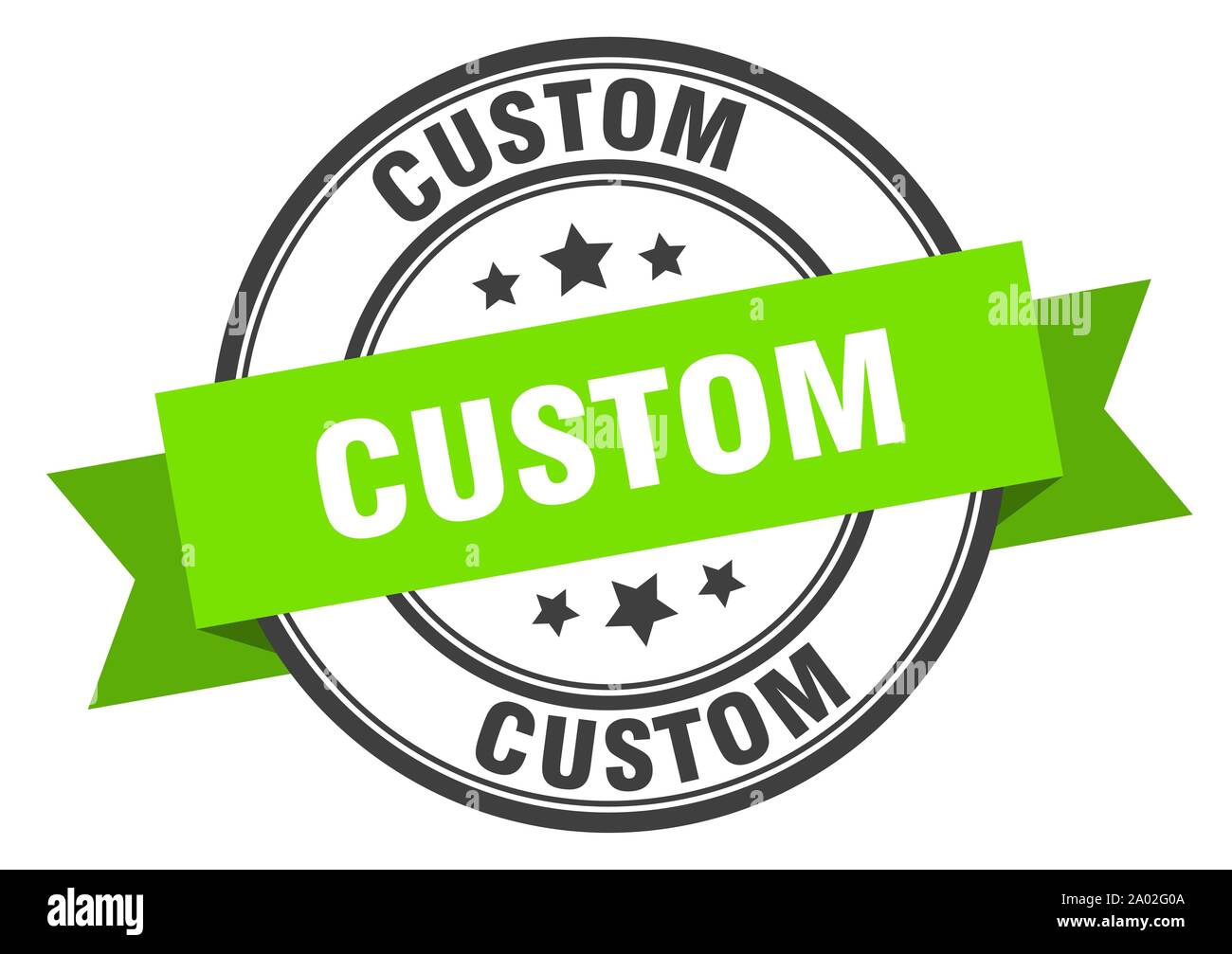 custom label. custom green band sign. custom Stock Vector Image & Art ...