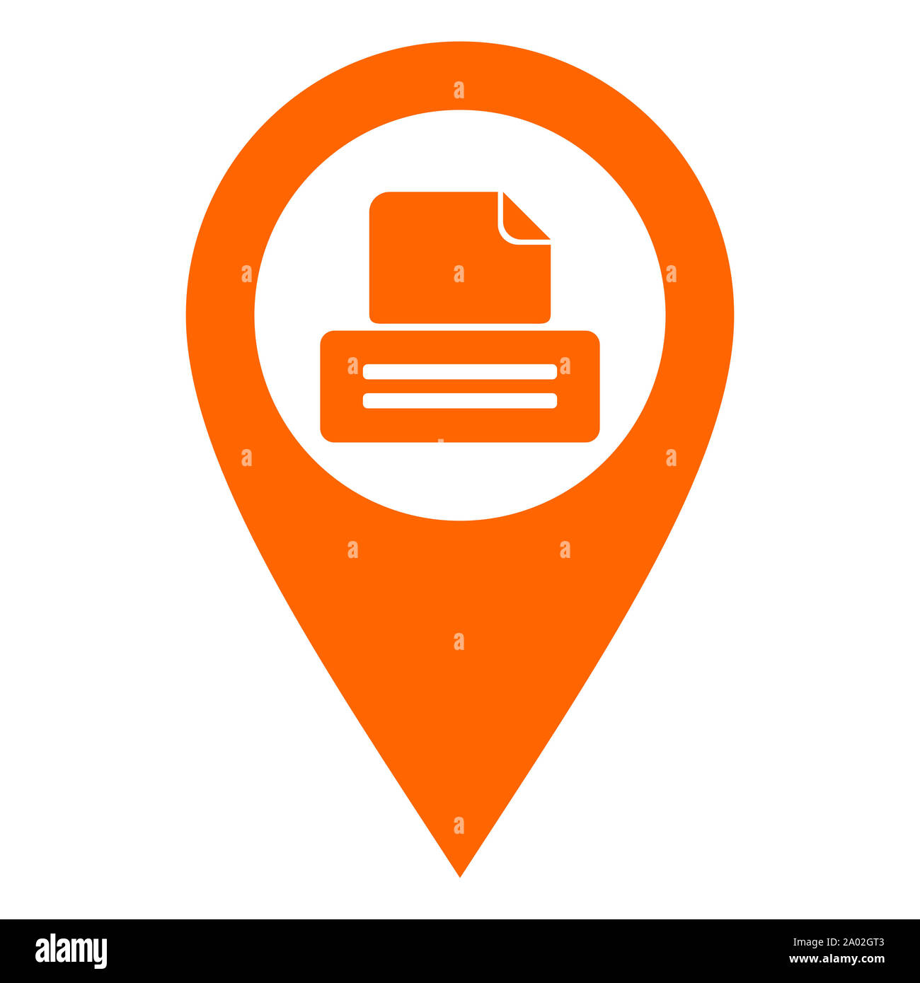 Printer and location pin Stock Photo - Alamy