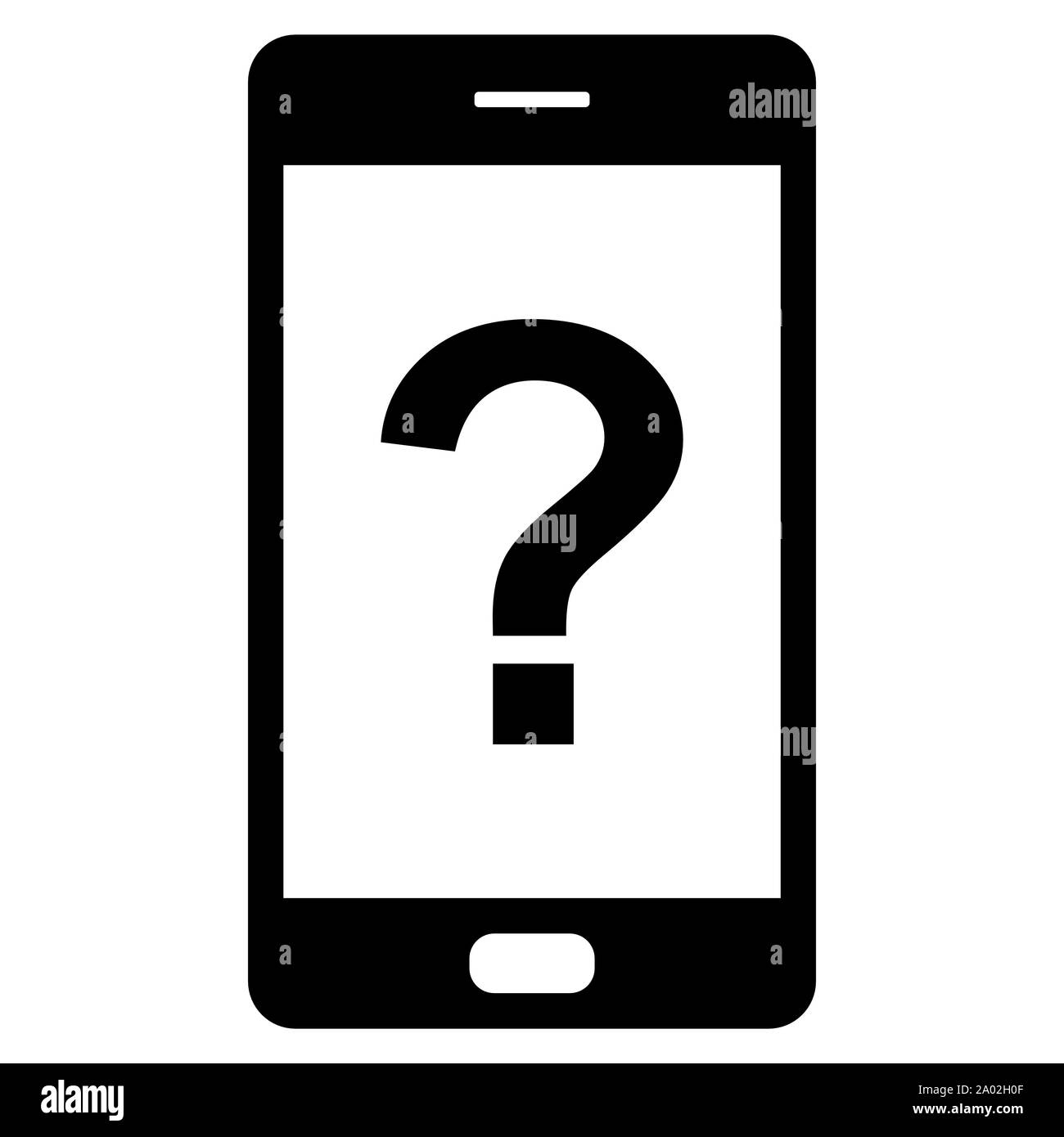 Question mark and smartphone Stock Photo - Alamy