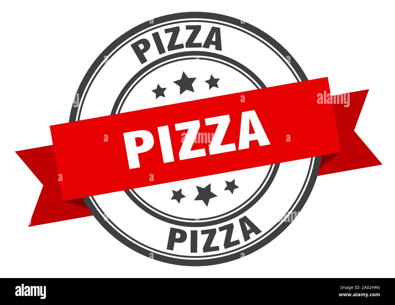 Pizza sign round ribbon hi-res stock photography and images - Alamy