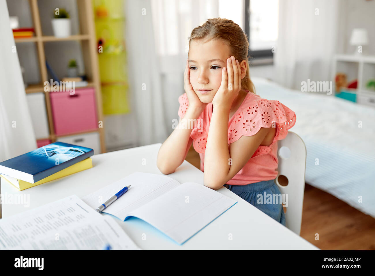 Person pre teen stress studying hi-res stock photography and images - Alamy