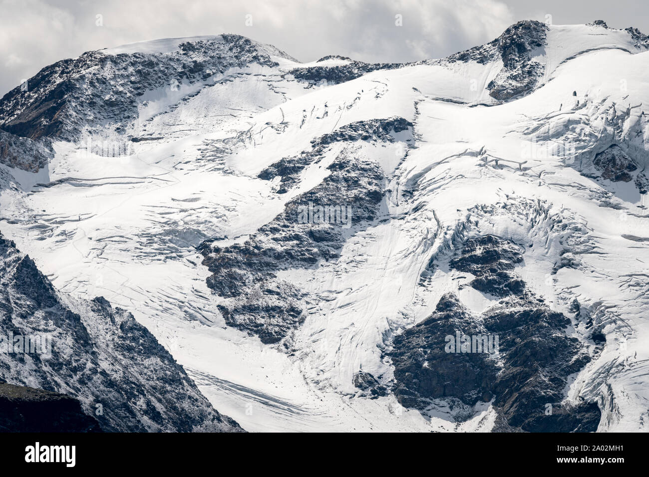 Closeup of the glacier of the Ortler mountains in South Tyrol (Italy ...