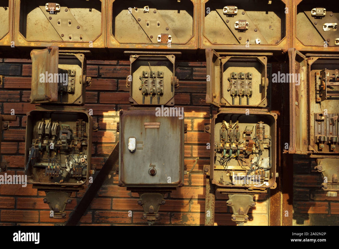 Old electric boxes hi-res stock photography and images - Alamy