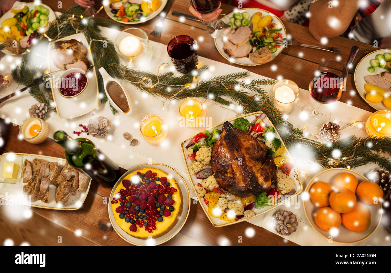 Christmas meal turkey wine hi-res stock photography and images - Alamy