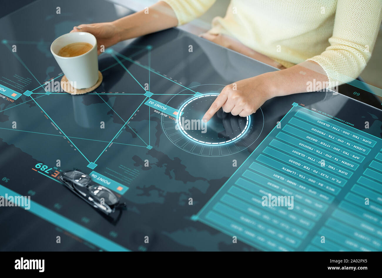 Interactive digital map hi-res stock photography and images - Alamy
