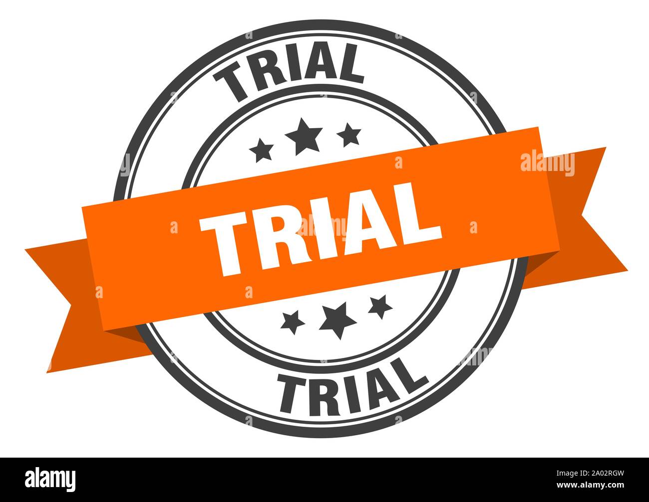 trial label. trial orange band sign. trial Stock Vector Image & Art - Alamy