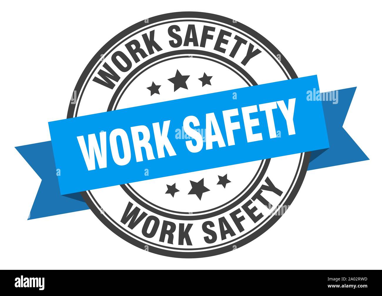 work safety label. work safety blue band sign. work safety Stock Vector ...