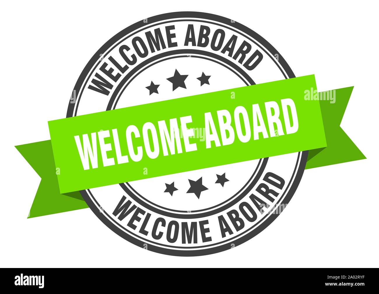 welcome aboard label. welcome aboard green band sign. welcome aboard ...