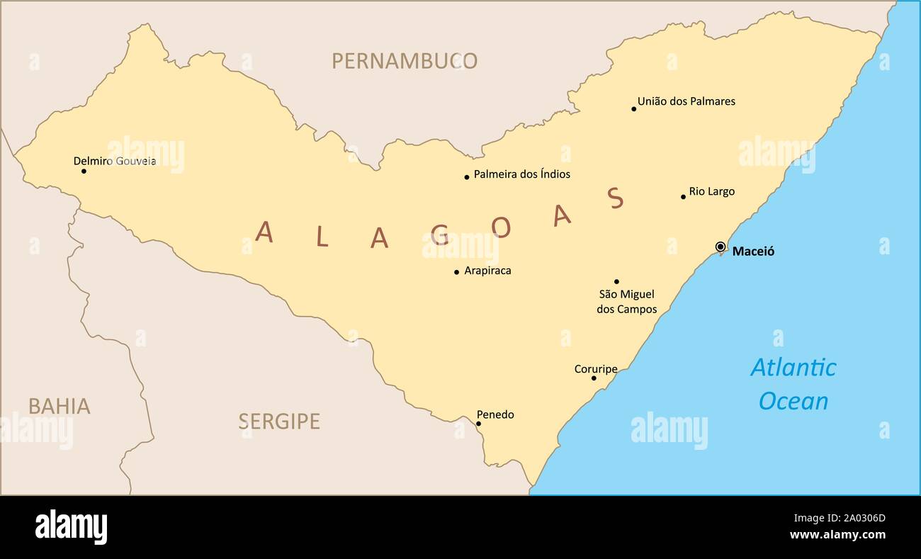 Alagoas State region map Stock Vector Image & Art - Alamy