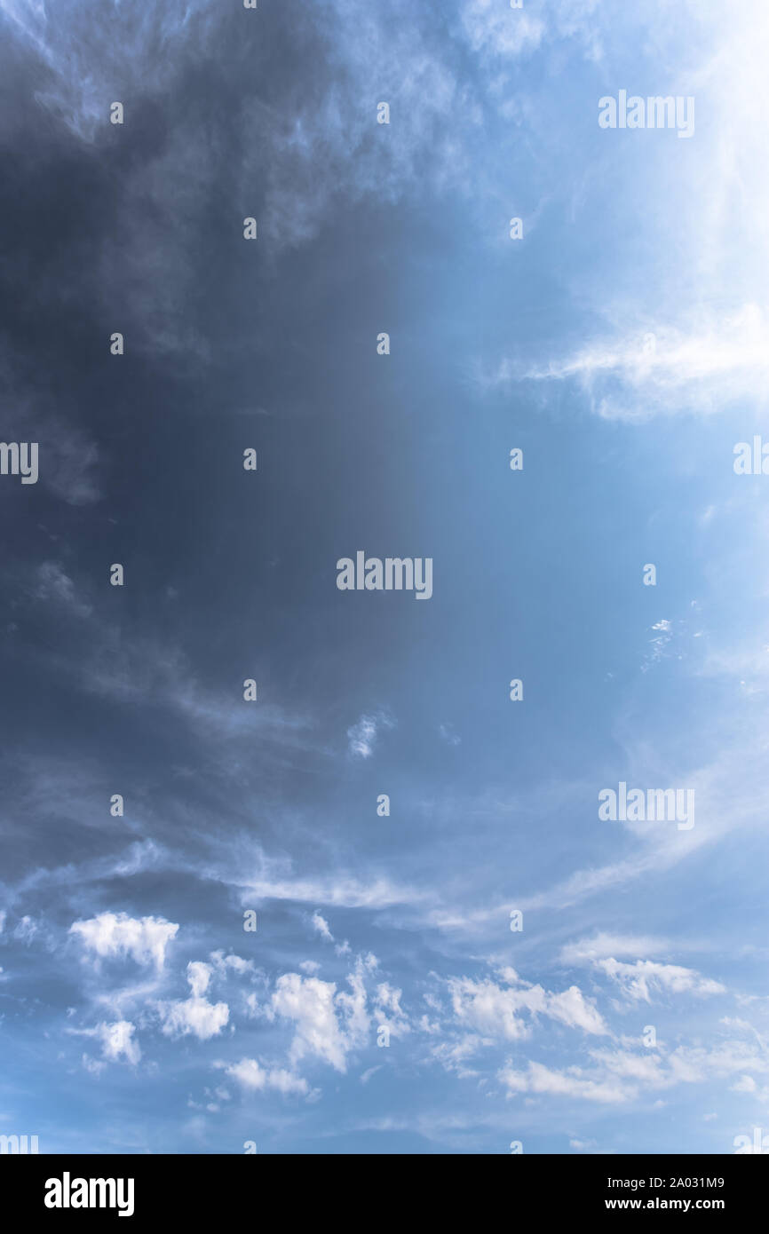 Beautiful blue sky with cloud formations and storm coming Background ...