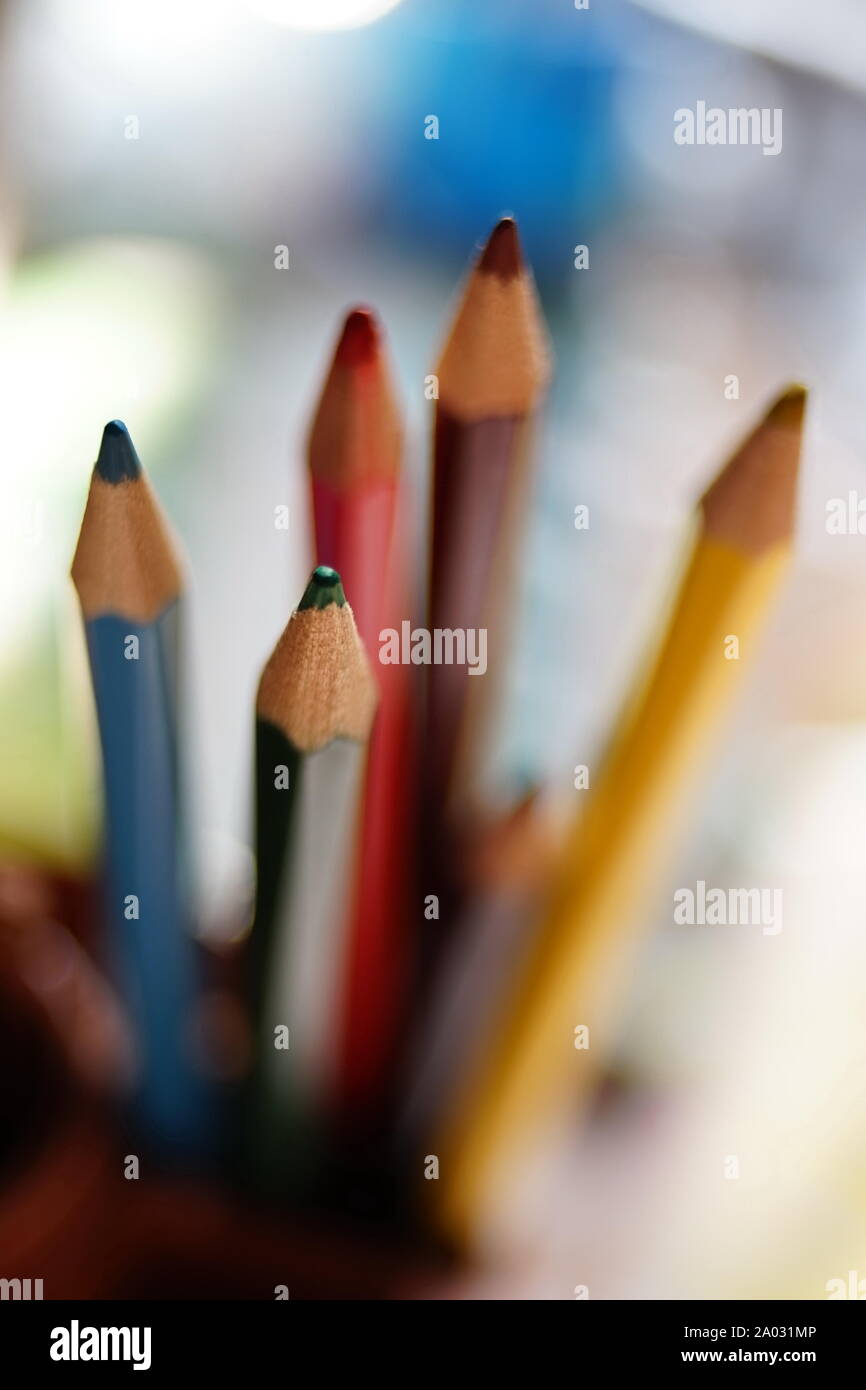 Sunny colored pencils school hi-res stock photography and images - Alamy