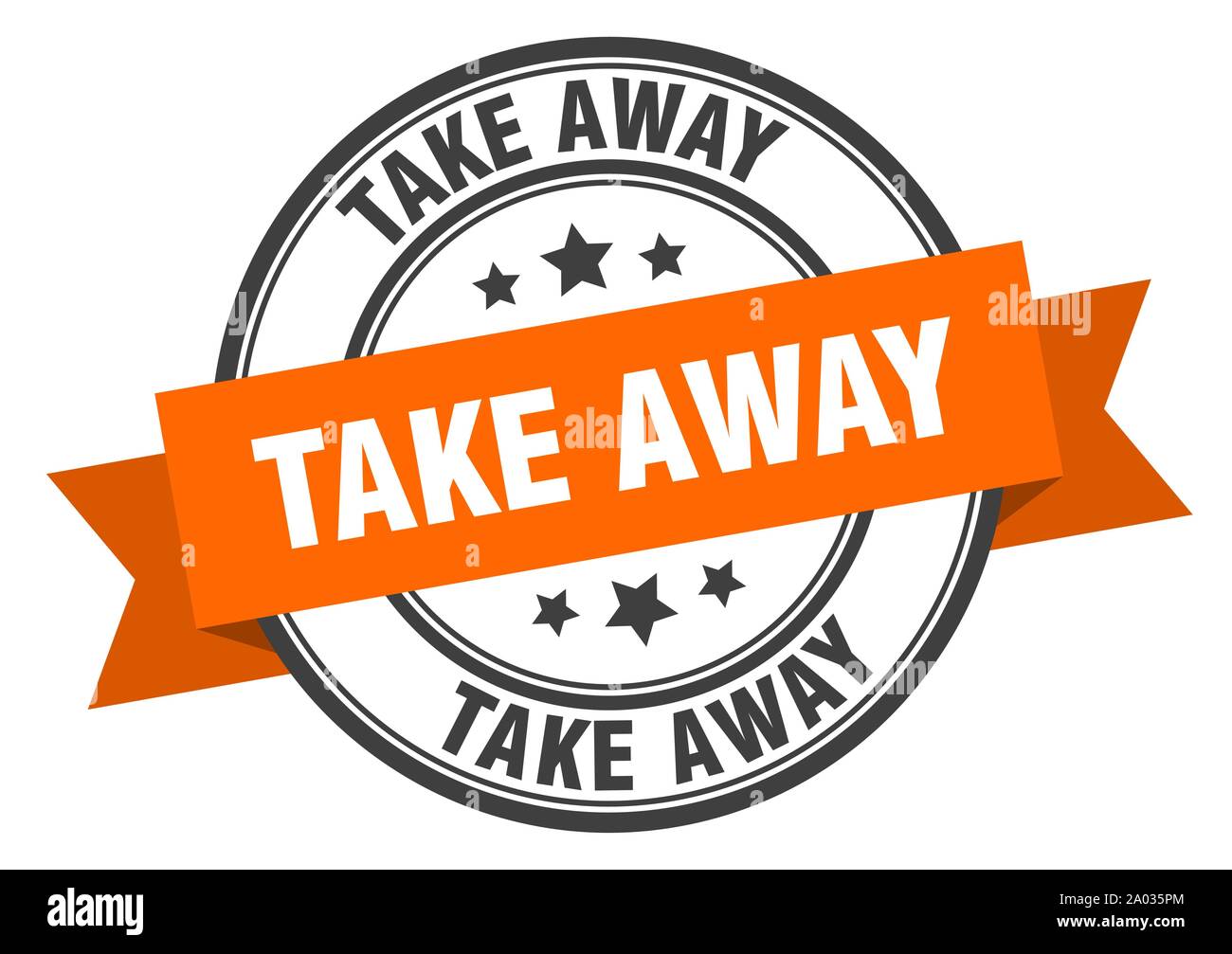take away label. take away orange band sign. take away Stock Vector ...