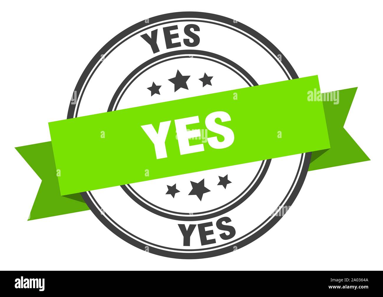 yes label. yes green band sign. yes Stock Vector Image & Art - Alamy