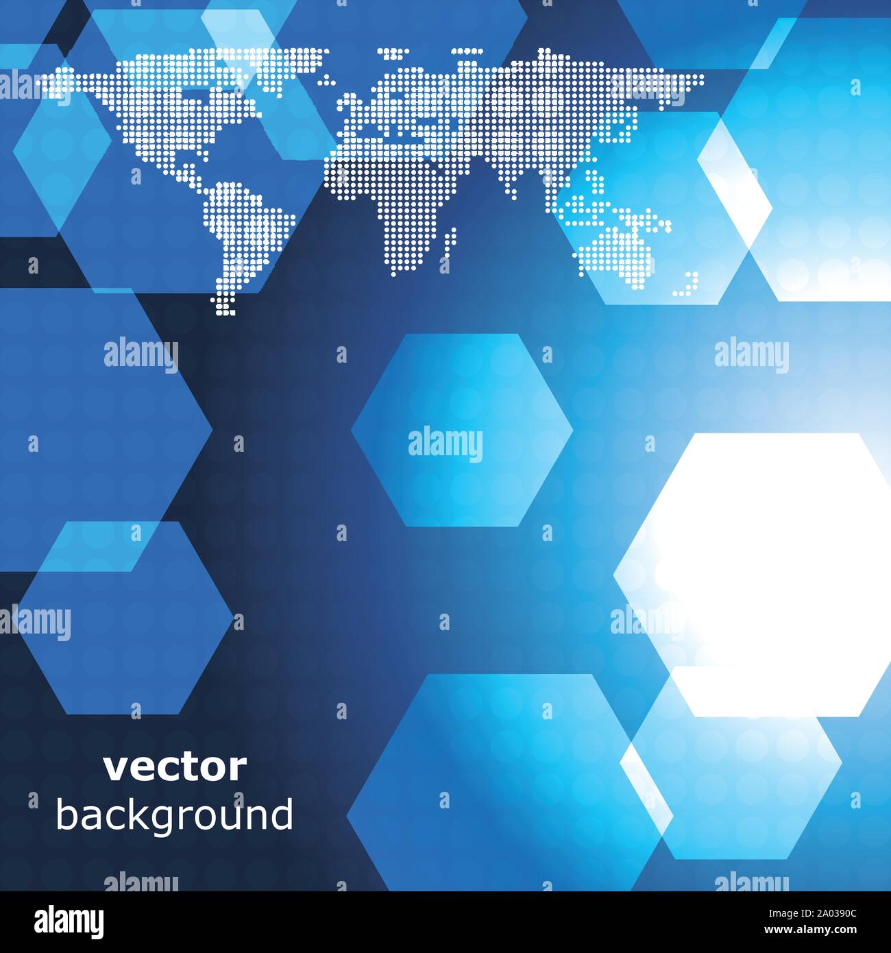 Blue Abstract Background Design with World Map in Editable Vector ...