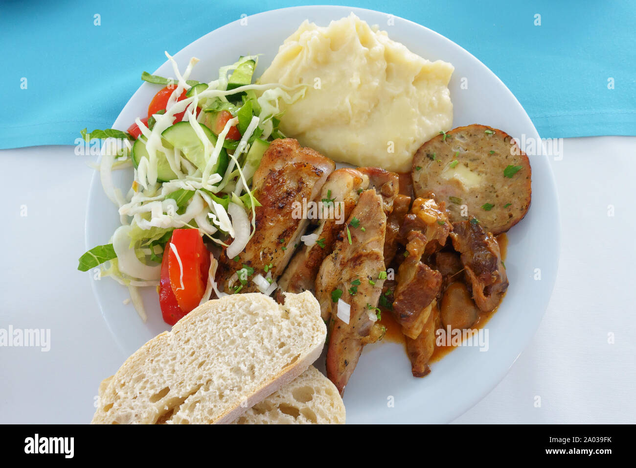 plate in a fast food restaurant full of food Stock Photo - Alamy