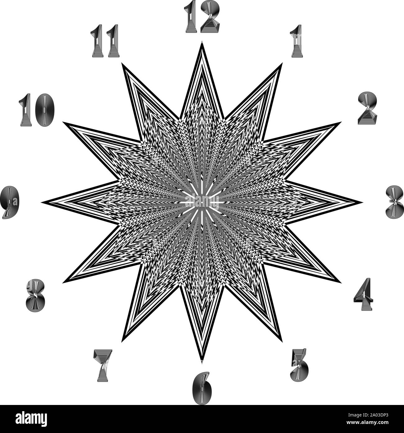 clock dial big composit numbers stellar axes signs pointing negative ...