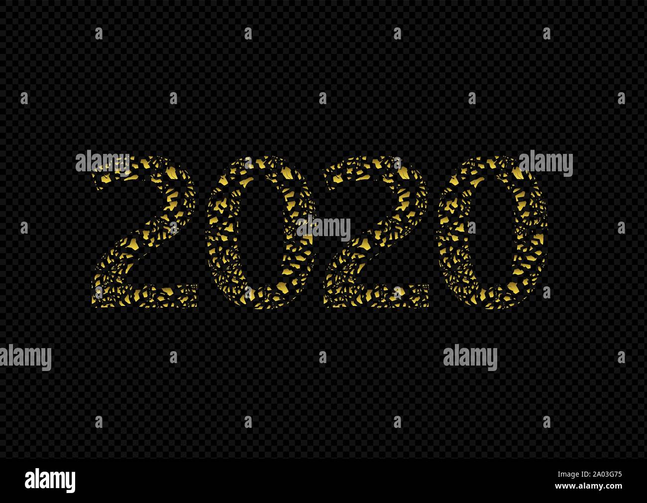 2020 Broken golden numbers Stock Vector Image & Art - Alamy