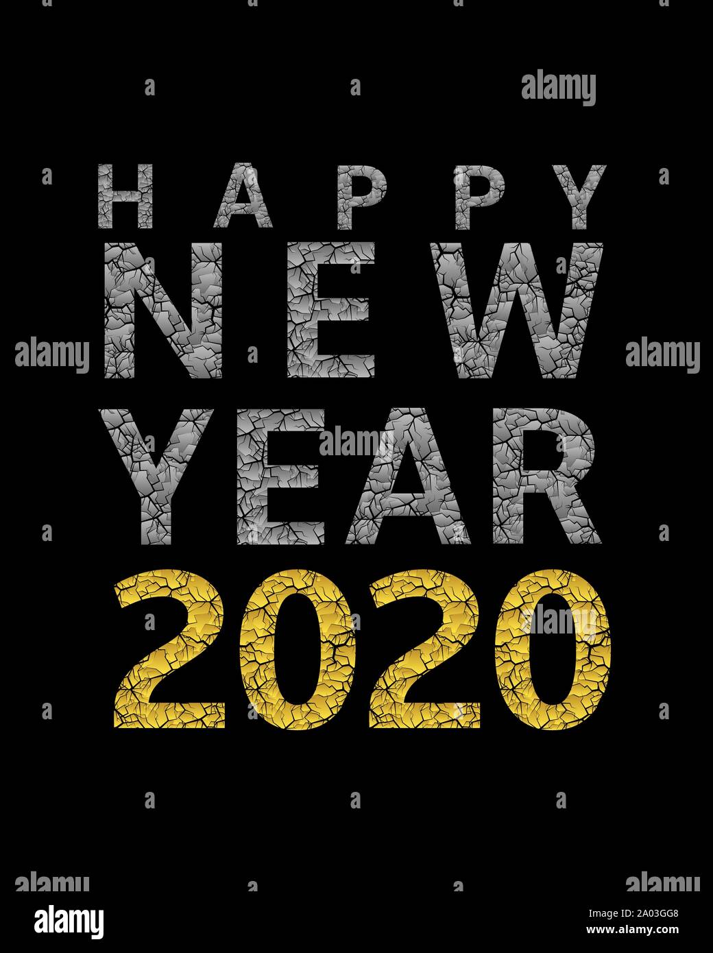 2020 broken golden numbers hi-res stock photography and images - Alamy