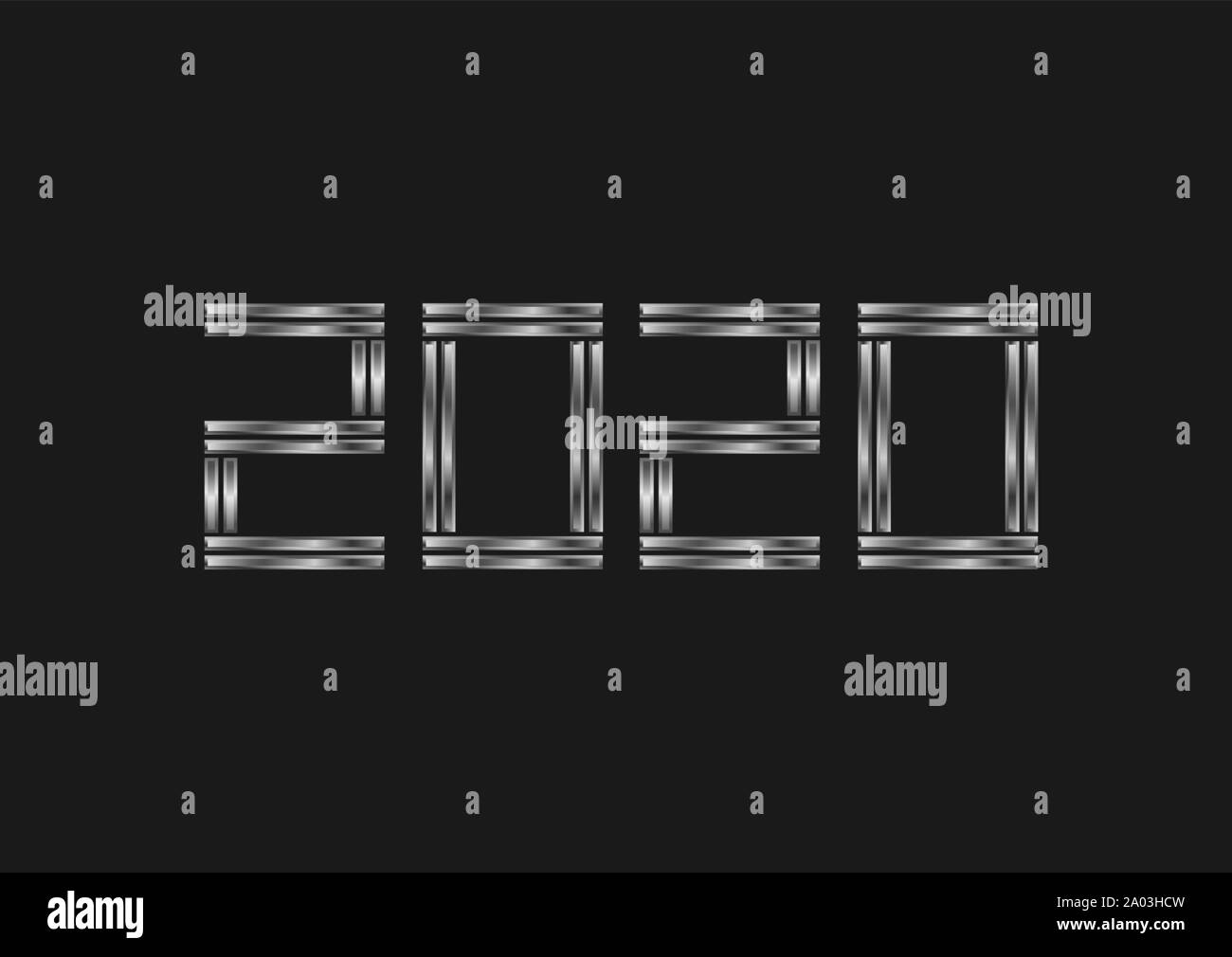 2020 silver numbers illustration Stock Vector Image & Art - Alamy