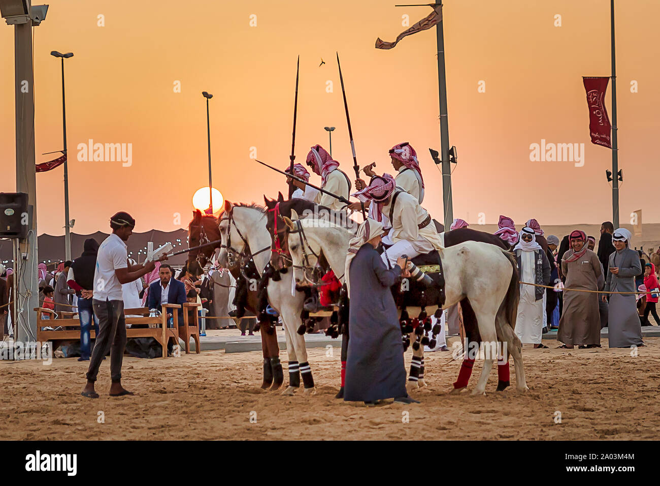 Desert safari horse ride festival in Abqaiq Dammam Saudi Arabia.This ...
