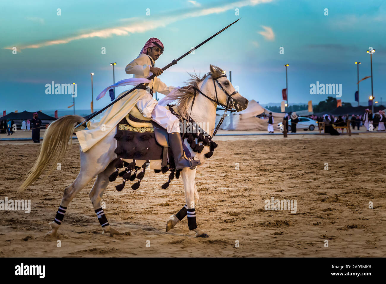 Desert safari horse ride festival in Abqaiq Dammam Saudi Arabia.This ...