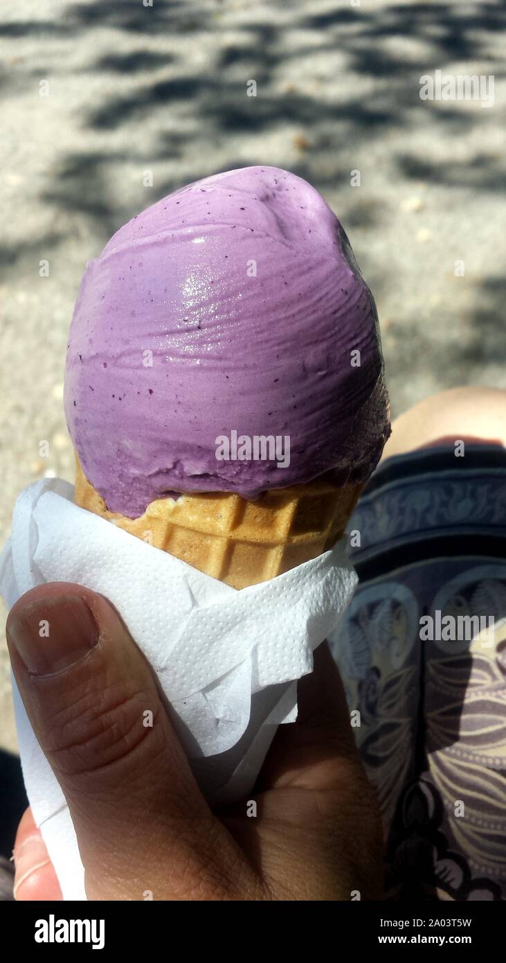 Italian blueberry flavored ice cream this summer Stock Photo - Alamy