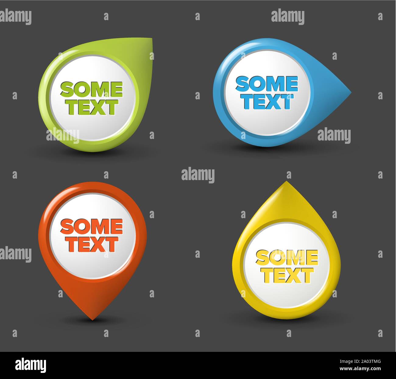 Vector Round pointer templates with text content pointing to different ...
