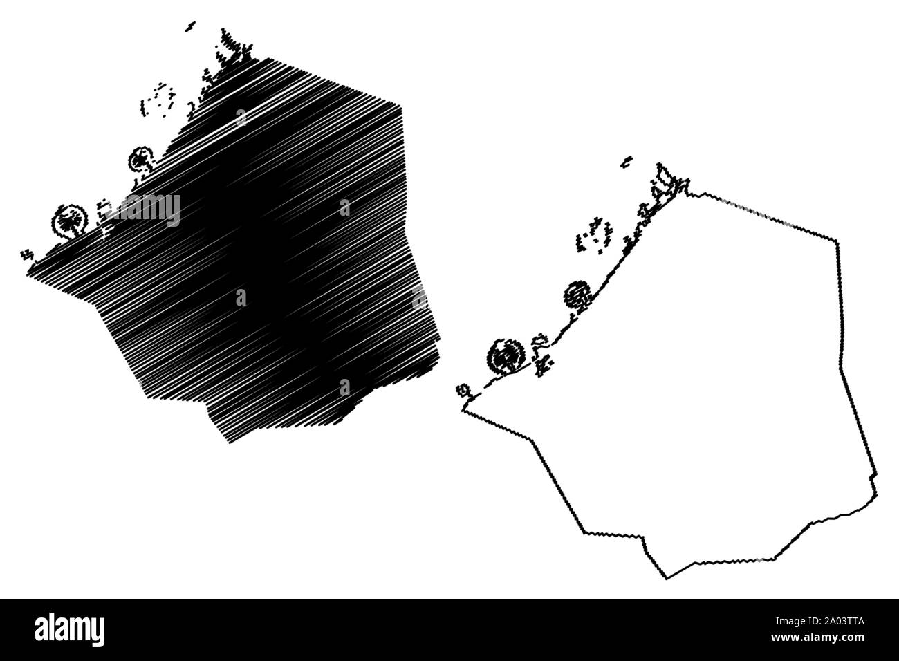 Emirate of Dubai (Emirates of the United Arab Emirates, UAE) map vector ...