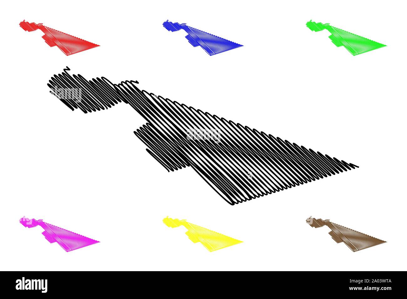 Zarqa Governorate (Hashemite Kingdom of Jordan) map vector illustration ...