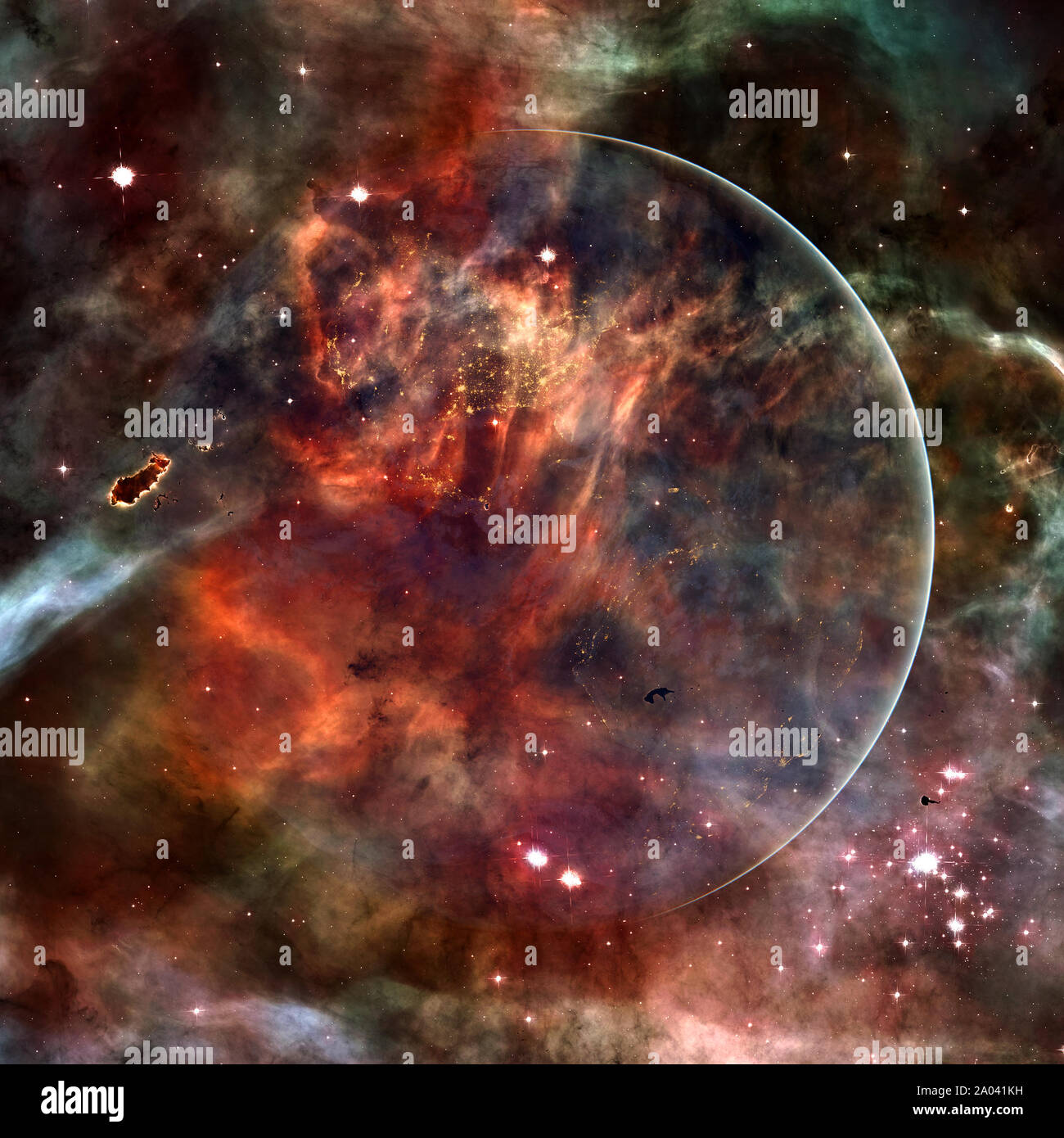 Earth. Space art. Outer space. Elements of this image furnished by NASA ...